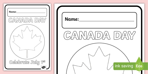 FREE! - Canada Day Colouring Book Cover (teacher made)