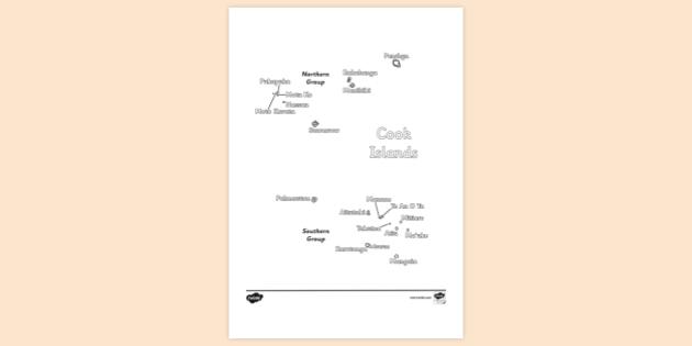 FREE! - Cook Islands Map Colouring Sheet | Colouring Sheets