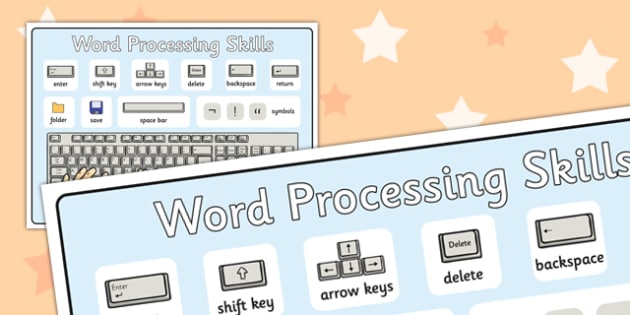 Word Processing Skills Display Poster - Word, Skills, Posters