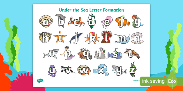 Under the Sea Letter Formation Worksheet (teacher made)