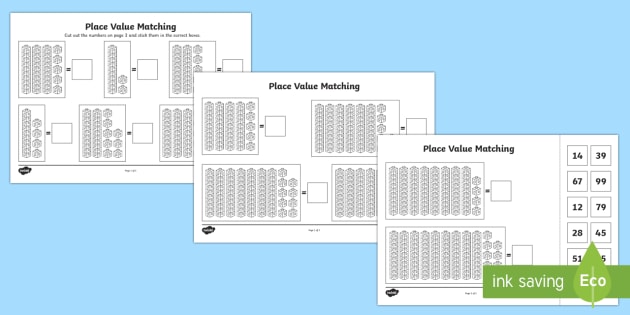 Place Value Tens and Ones to 100 Cut and Stick Worksheet / Worksheet ...
