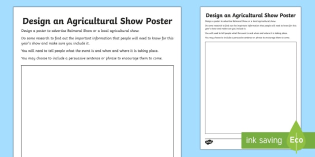 Design an Agricultural Show Poster Activity