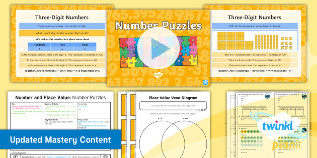 Year 3 Place Value in a 3-Digit Number PlanIt Maths Lesson 2