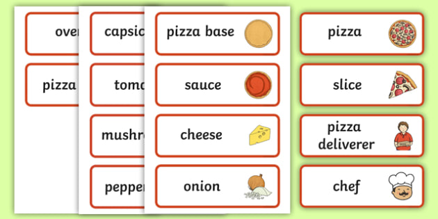 Pizza Shop Role Play Word Cards - pizza, pizza shop, word card