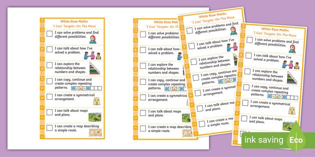 👉 EYFS Maths Target Bookmarks: White Rose Maths On The Move