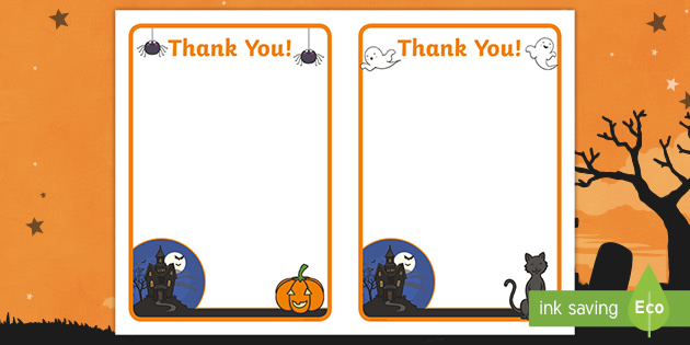 Halloween Party Thank You Cards