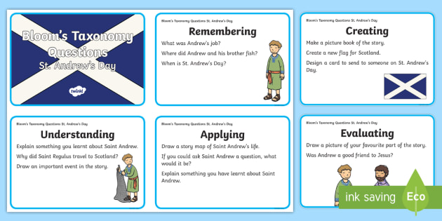 St Andrew's Day Bloom Questions Challenge Cards