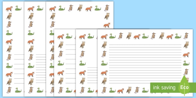 Woodland Creature Full Page Borders (teacher made)