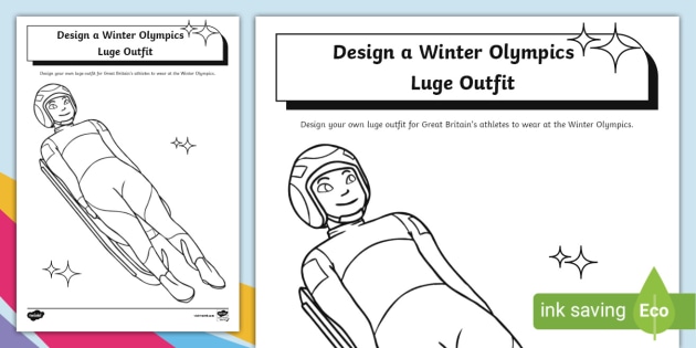 KS1, Kindergarten, Design a Winter Olympics Luge Outfit Worksheet ...