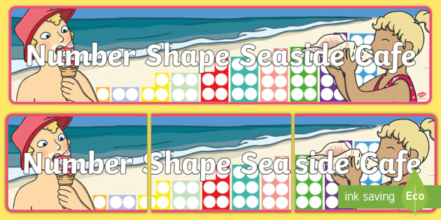 Number Shape Seaside Cafe Display Banner (teacher made)