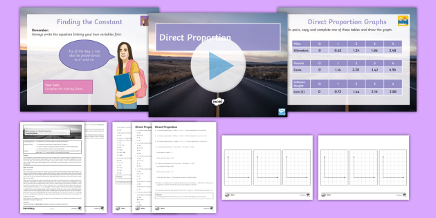 Ratio and Proportion Lesson 4: Direct Proportion Lesson Pack