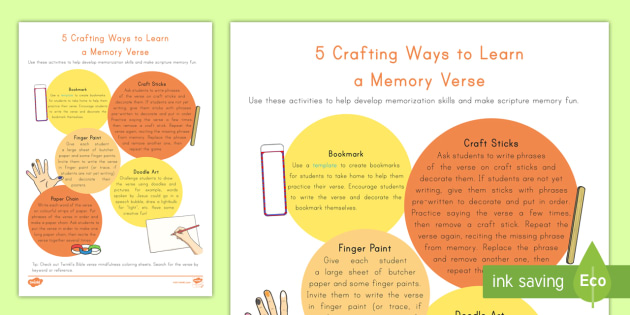 5 Ways to Learn a Bible Memory Verse with Crafts