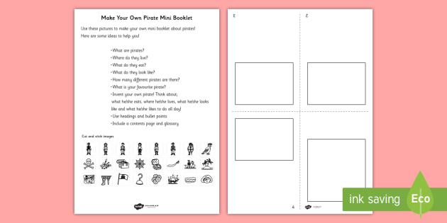 Make Your Own Pirate Mini Booklet (teacher made)
