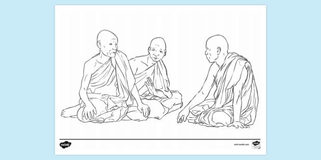 FREE! - Buddhist Monks Colouring Sheet | Colouring Sheets