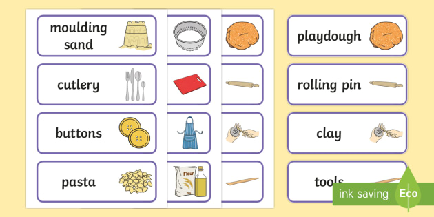 Malleable Area Resource Labels (teacher made)