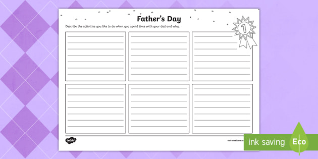 Father's Day Description Writing Template (teacher made)