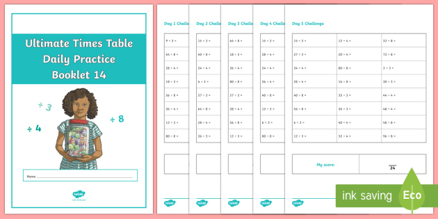 Ultimate Times Table Daily Practice 14 Booklet
