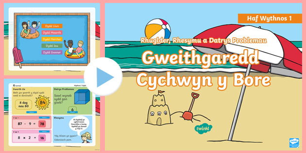 Pŵerbwynt Gweithgaredd Rhuglder, Rhesymu a Datrys Problemau Blwyddyn 2