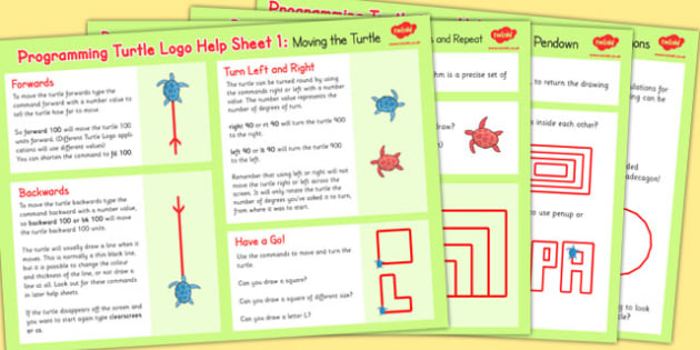 Programming Turtle Logo Help Sheets (teacher made)