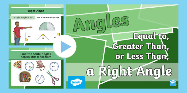Angles Equal to, Greater Than, or Less Than, a Right Angle