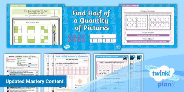 👉 Y1 Fractions - Halves PlanIt Maths Lesson 4