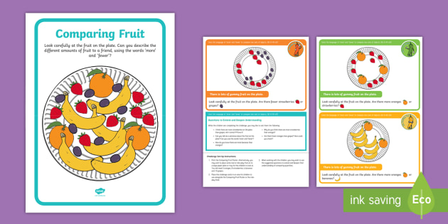 EYFS Maths Comparison Chilli Challenges: Comparing Quantities of Fruit