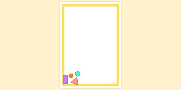 FREE! - Simple Blank 2D Shape Page Border | Page Borders | Twinkl