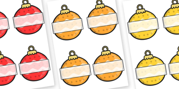 Christmas Self-Registration Baubles Patterned Editable - baubles