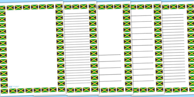 Jamaican flag page borders - jamaica, countries, writing