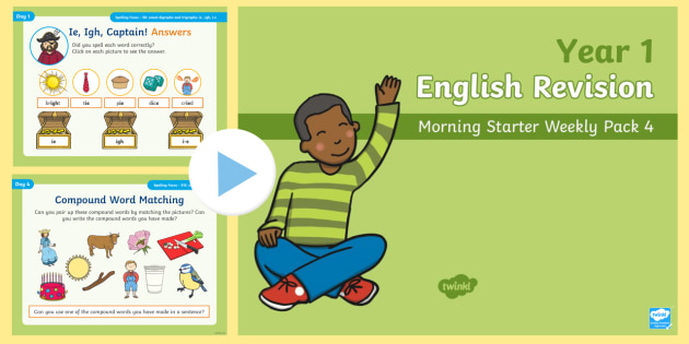 Year 1 English Revision Morning Starter Weekly PowerPoint Pack 4