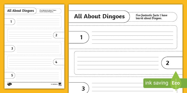 All About Dingoes Facts We Learnt Sheet (Teacher-Made)