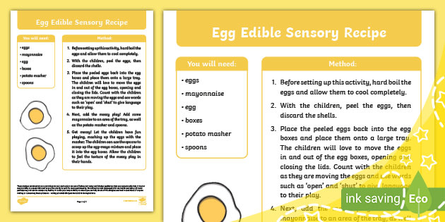 Egg Edible Sensory Recipe