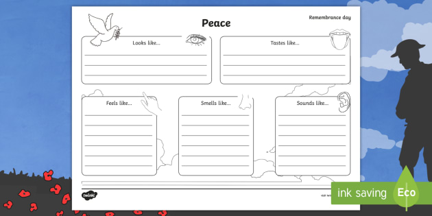 Remembrance Day Peace and the Five Senses Activity