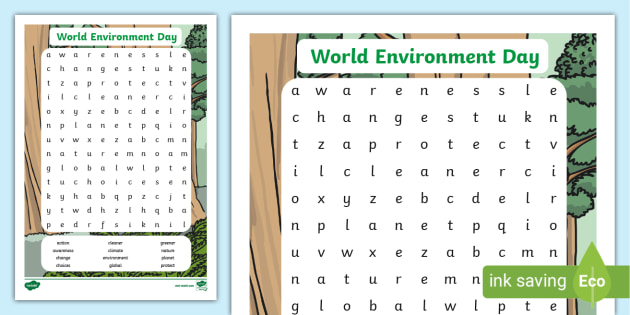 KS1 World Environment Day Word Search (teacher made)