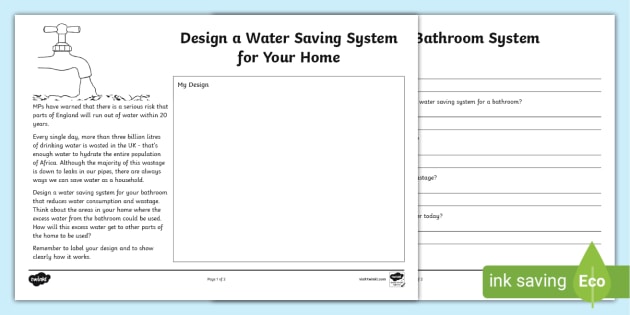 Water Saving System Design Activity (teacher made)