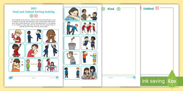 Kind and Unkind Sorting Activity (teacher made)