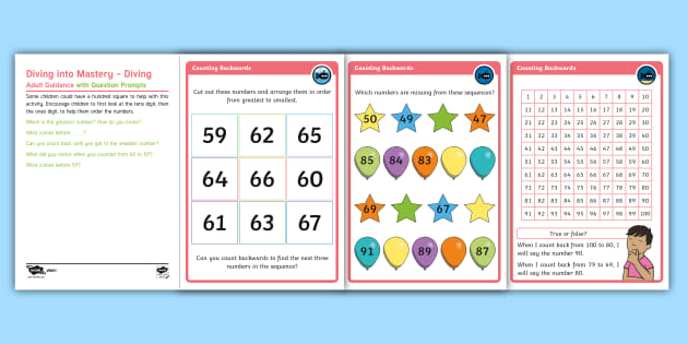 Year 1 Diving Into Mastery Counting To 100 Counting Backwards Activity Year 1 Diving Into Mastery Counting To 100 Counting Backwards Activity