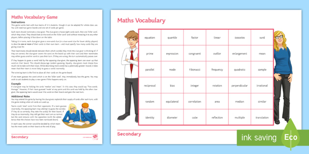 Maths Vocabulary Game | KS4 Maths | Beyond (teacher made)