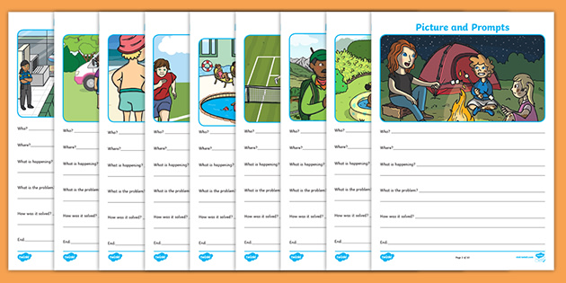 Picture and Prompts Writing Template Summer Term Pack