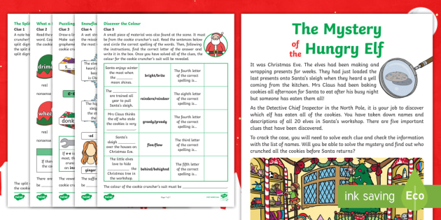 KS1 The Mystery of the Hungry Elf Phonics Problem-Solving Mystery Game