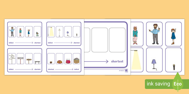 Workstation Pack: Height Ordering (Four Pictures) Activity Pack