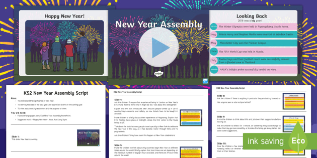 KS2 New Year Assembly Pack - KS2 New Year Assembly pack, New Year assembly