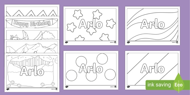 Arlo Name Simple Colouring Activity Sheet