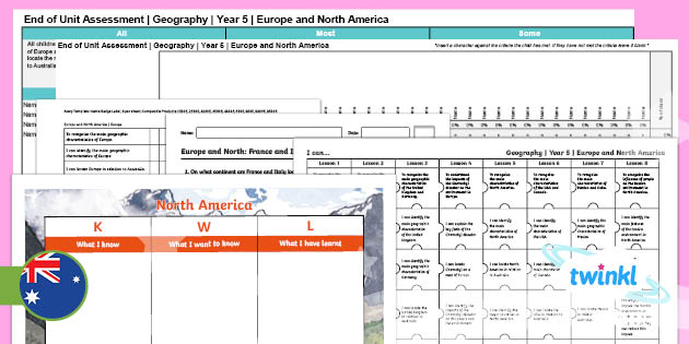Year 5 HASS Geography Europe and North America Assessment
