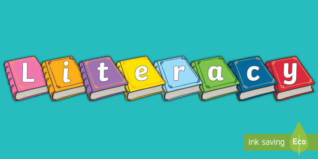 Literacy on Books Display Cut-Outs - - English on Books Display Cut Outs