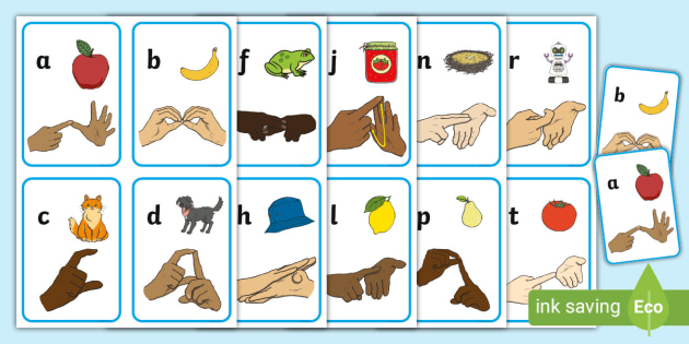 Alphabet Flashcards with Sign Language - phase 1