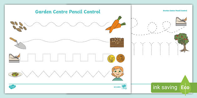 Garden Centre Pencil Control Worksheet (teacher made)