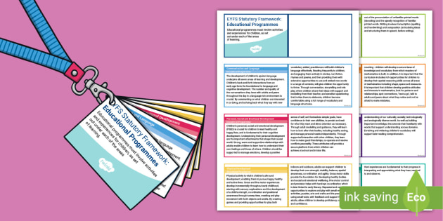 EYFS Statutory Framework Educational Programmes Lanyard