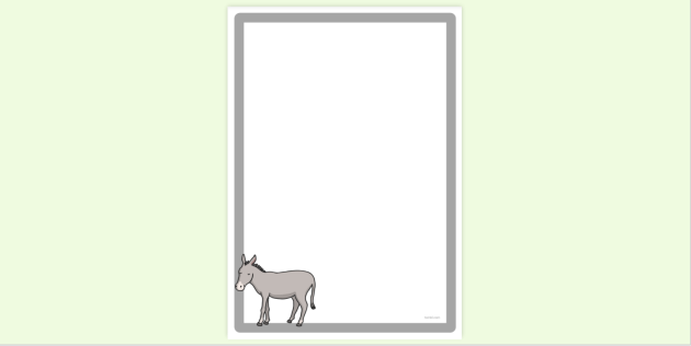 FREE! - Simple Blank Donkey Page Border | Page Borders | Twinkl