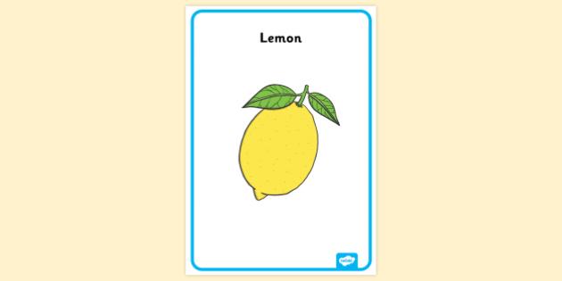 FREE! - Lemon Poster | Kindergarten & KS1 Resources |Twinkl